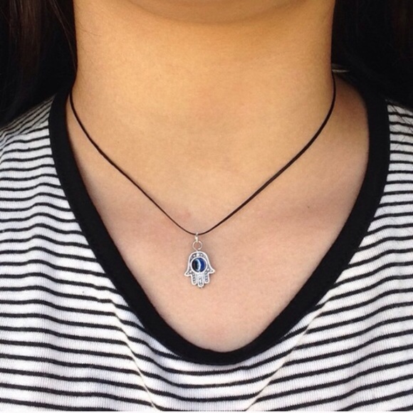 Jewelry | Blue Eye Hamsa Hand Choker | Poshmark
